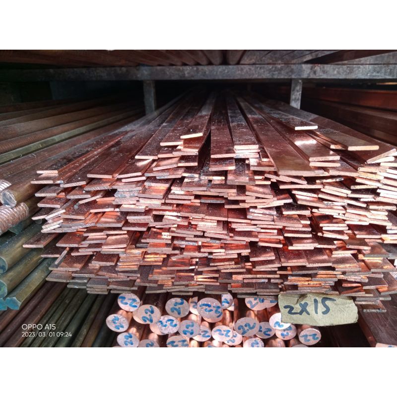 Imported copper busbar strip plate 2mm x 15mm x 1 meter | Shopee ...