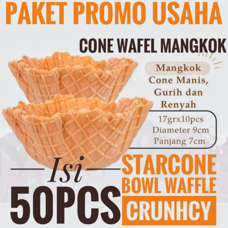 STARCONE BUSINESS PACKAGE 50PCS BOWL WAFFLE CRUNCHY CONE BOWL MUST ...