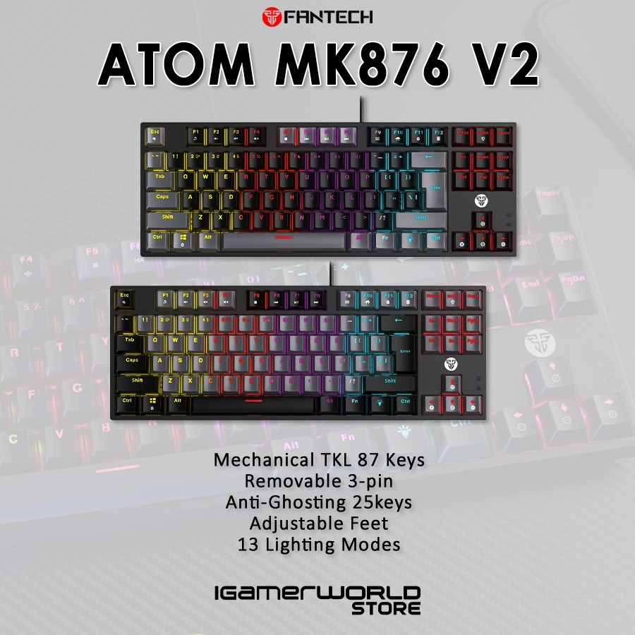 Fantech ATOM MK876 V2 TKL RGB Mechanical Gaming Keyboard | Shopee Philippines