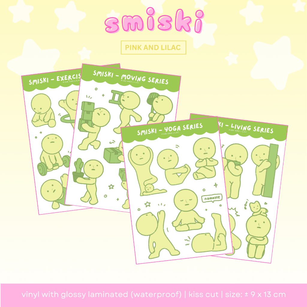 Smiski Sticker Sheet | Examination, Moving, Yoga, Living Series ...