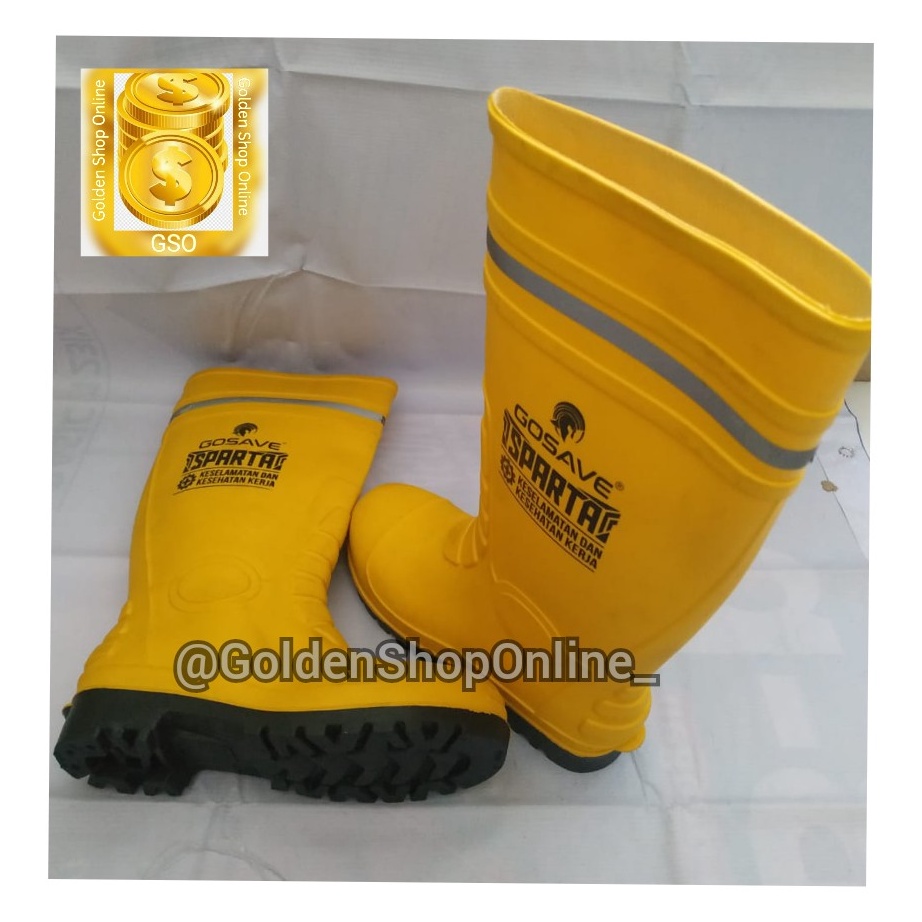 Sparta Gosave Brand rubber safety boots | Shopee Philippines