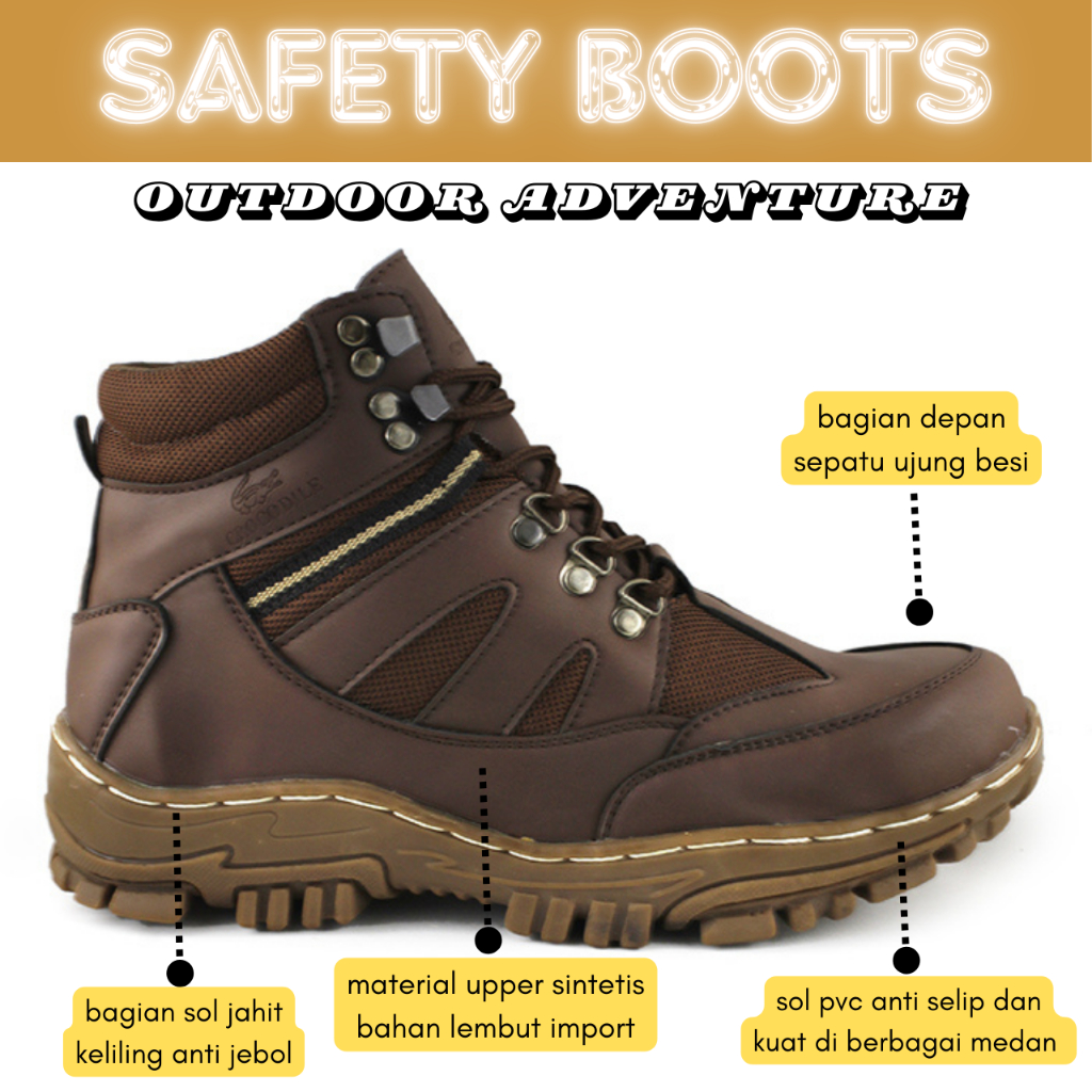 Men's safety Armor boots Field Work Project Leather Iron Toe | Shopee ...