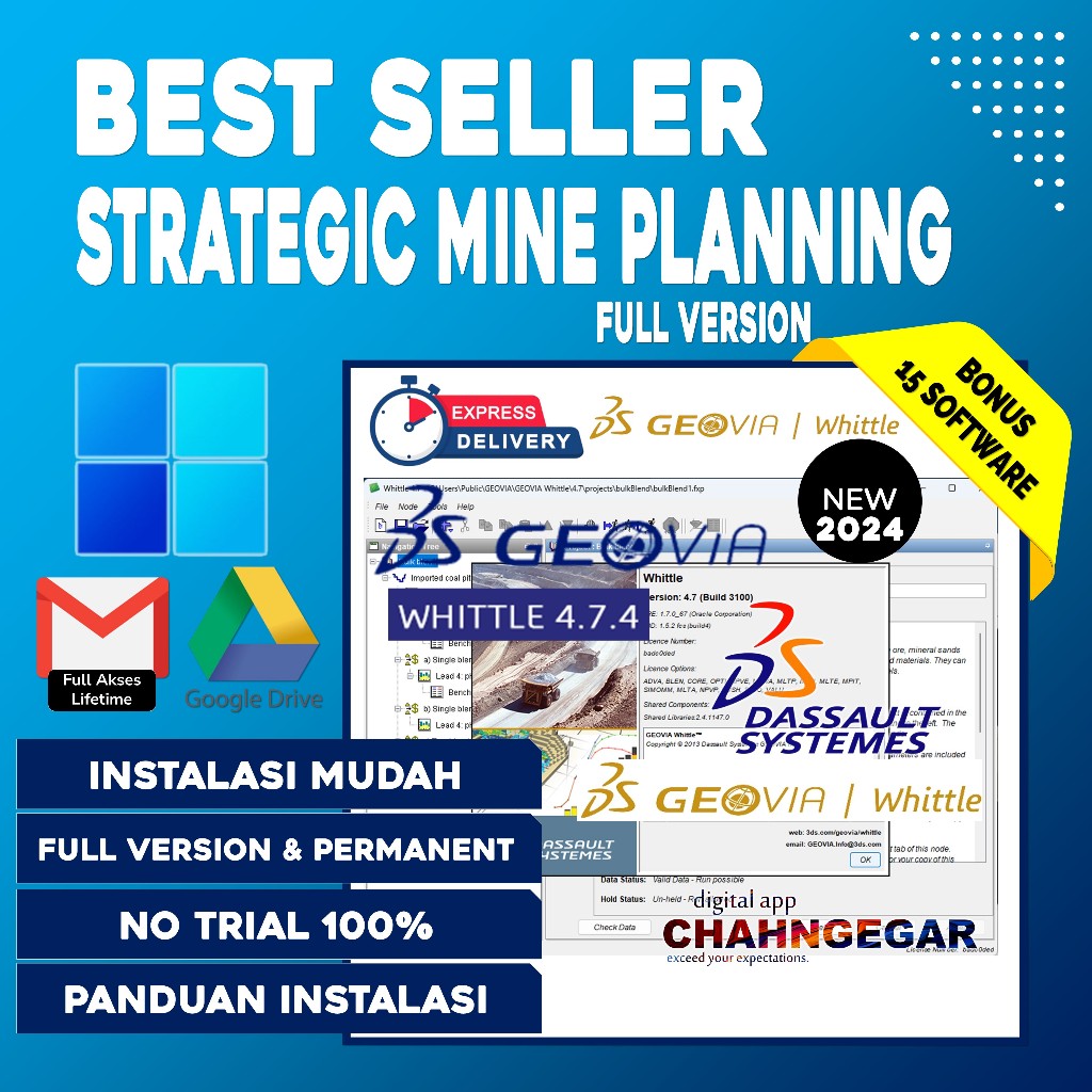 Geovia Whittle 4.7.4 Full Version Software Mine Planning Dassault ...
