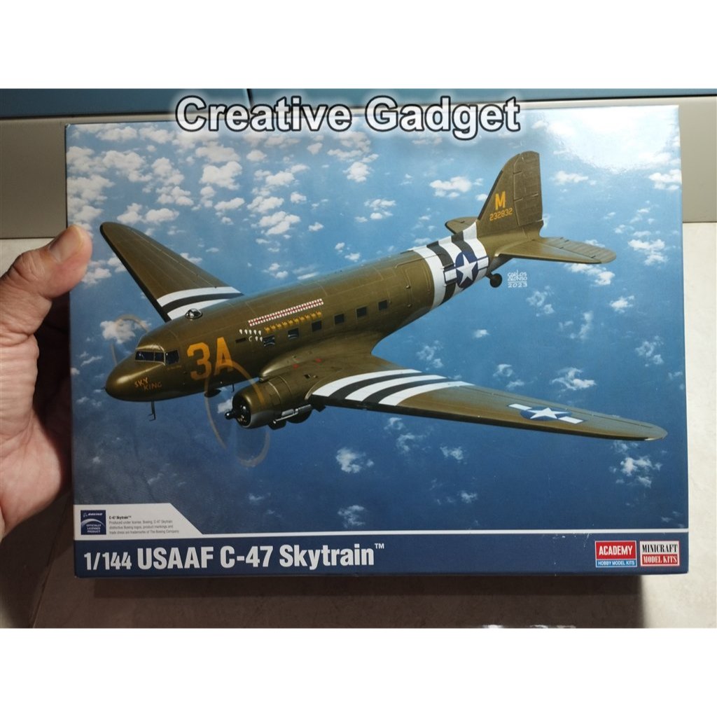 Usaaf C-47 Skytrain - Model Kit Academy 1/144 - US Military Transport ...