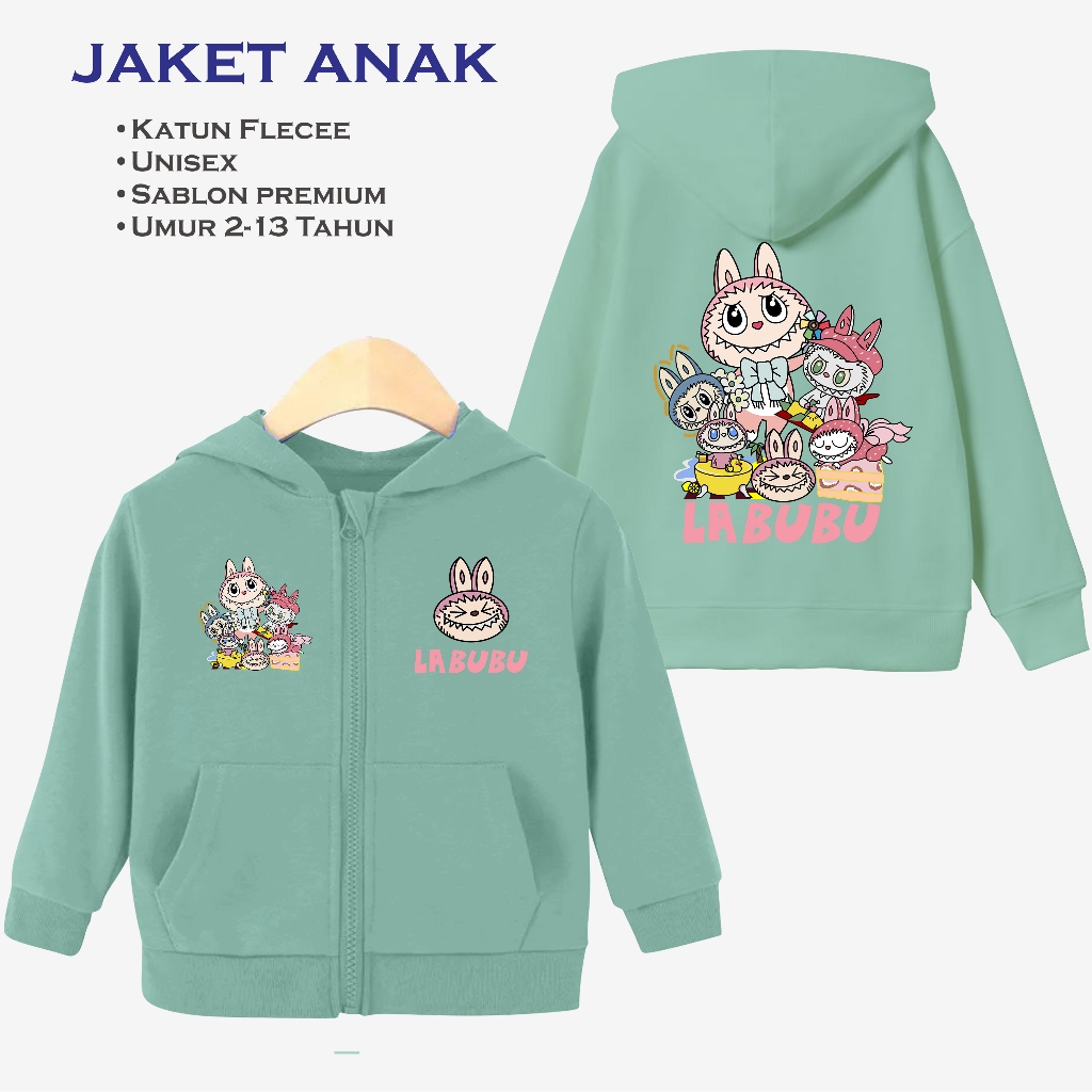 Labubu ZIPPER Jackets For Girls Aged 2-13 Years Varsity ZIPPER Labubu ...