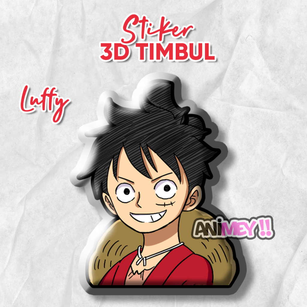Luffy One Piece 3D Embossed Emblem Sticker Anime Resin Sticker ...