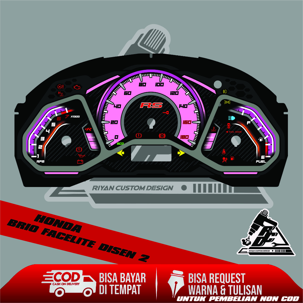 Custom SPEEDOMETER BOARD HONDA BRIO FACELITE DISEN 2 PANEL CUSTOM SPIDO ...