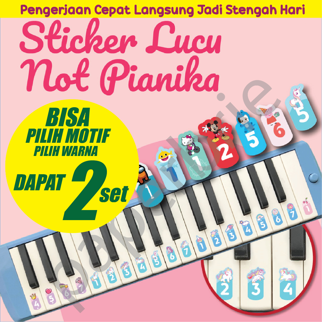 [CLEAR Transparent] pianika stickers, piano stickers, piano notes ...