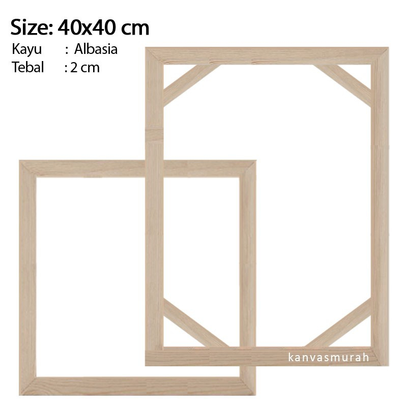 KAYU 40x40cm Wood Mortar 2cm Thick Frame Frame | Shopee Philippines