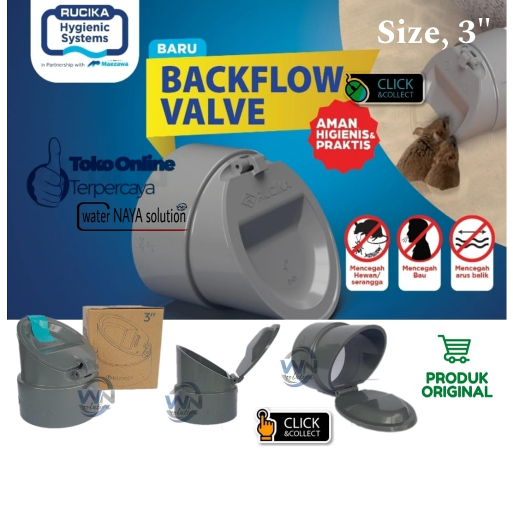 Back flow valve 3 inch RUCIKA pvc one-way flow system anti rat entry ...