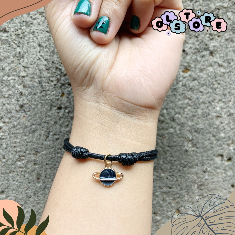Korean Epoxy Planet Saturn Navy Bracelet | Shopee Philippines