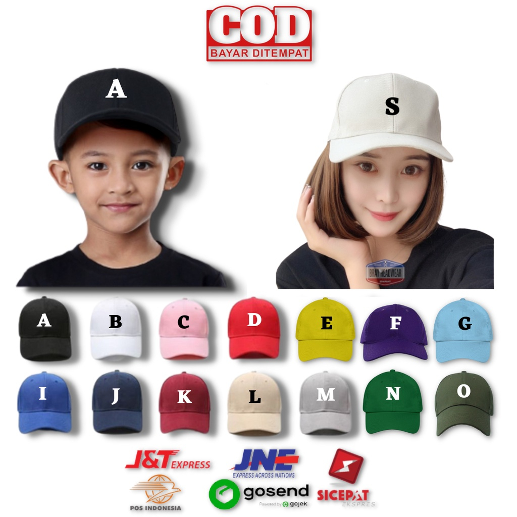 Baseball Caps For Adults And Children Aged 2-10 Years Initials Letter A ...