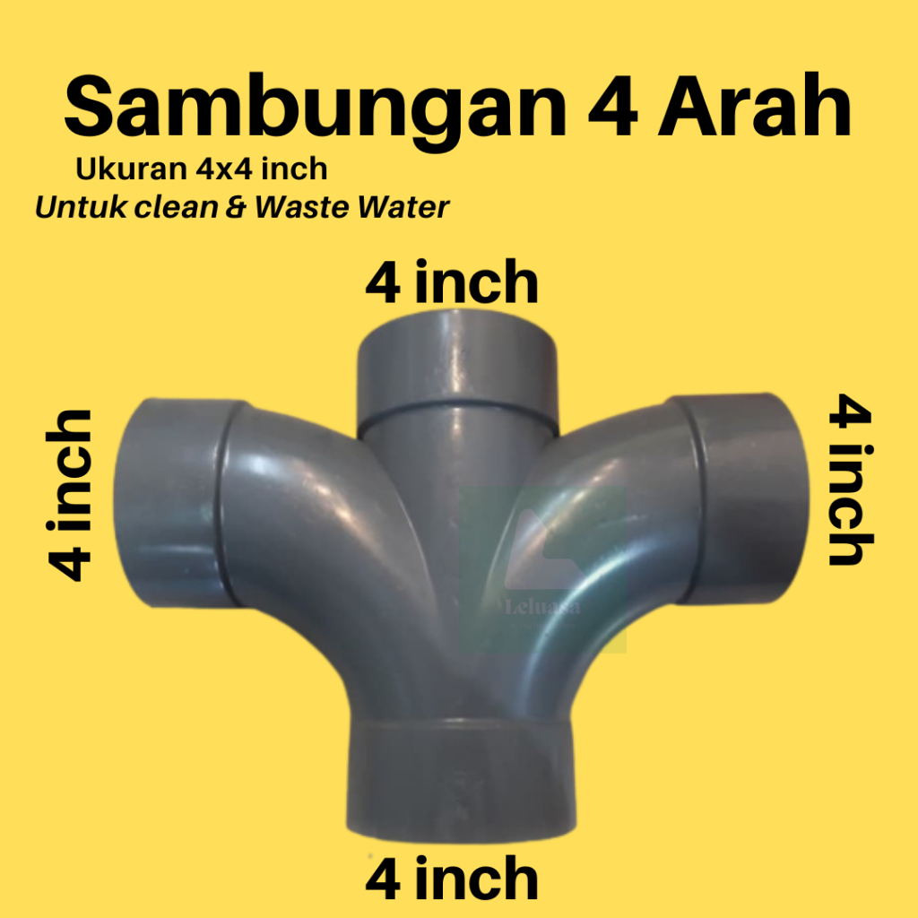 4 inch Four Way Fitting Connection Pipe Clean Waste Water Wastewater ...