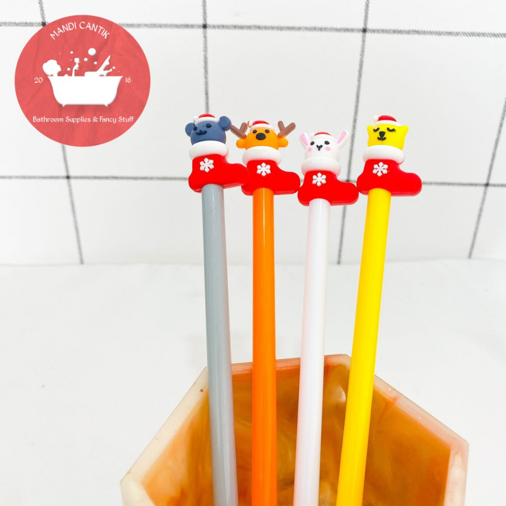 CHRISTMAS GEL PEN SOCKS PGK-1008 SANTA RAINDEER AESTHETIC SCHOOL ...