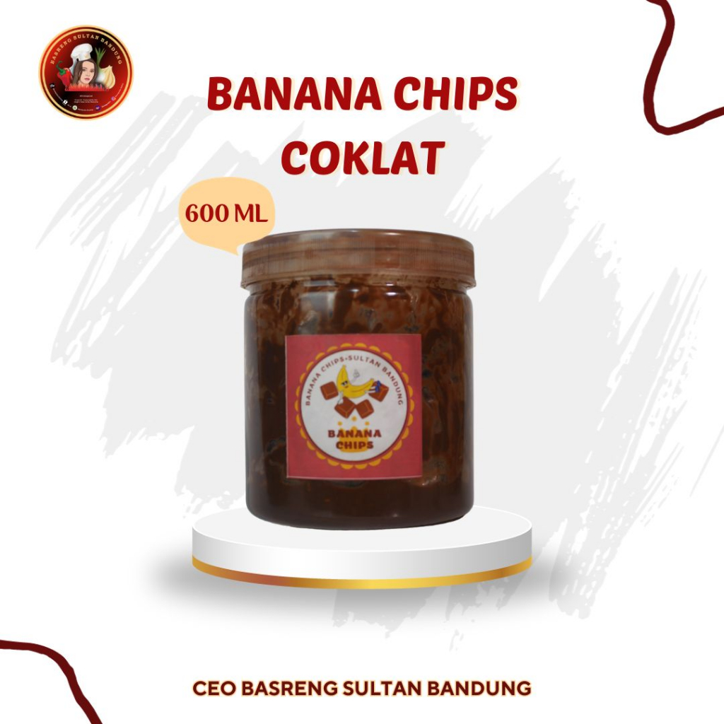 Banana Chips Sultan Bandung-melted chocolate Banana Chips 600ML ...