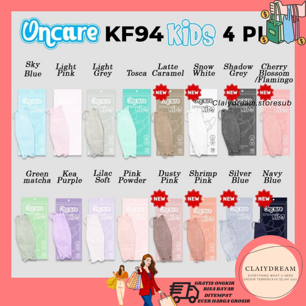 Kf94 ONCARE Mask For Children/KIDS 4 Layers Of 10 PCS | Shopee Philippines