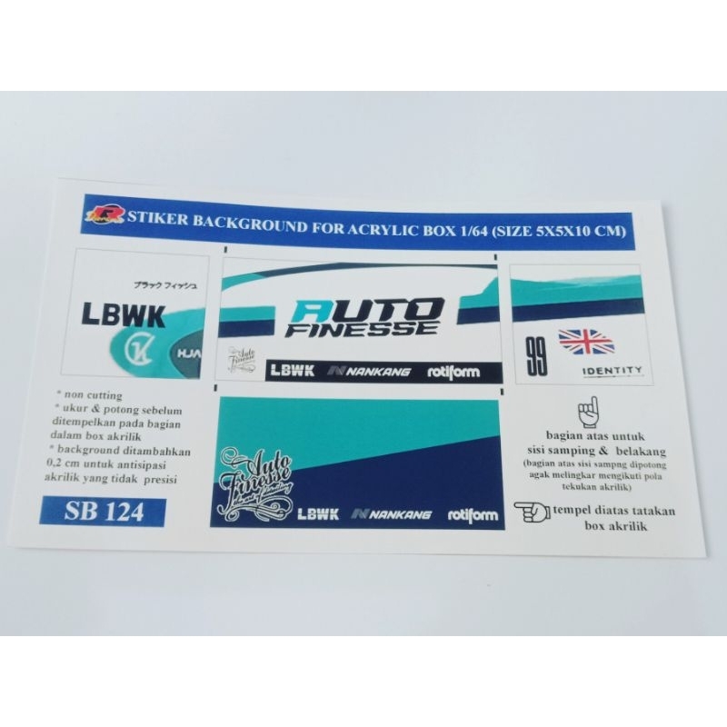 Acrylic Box Background Sticker 1/64 SB124 Auto Finesse | Shopee Philippines
