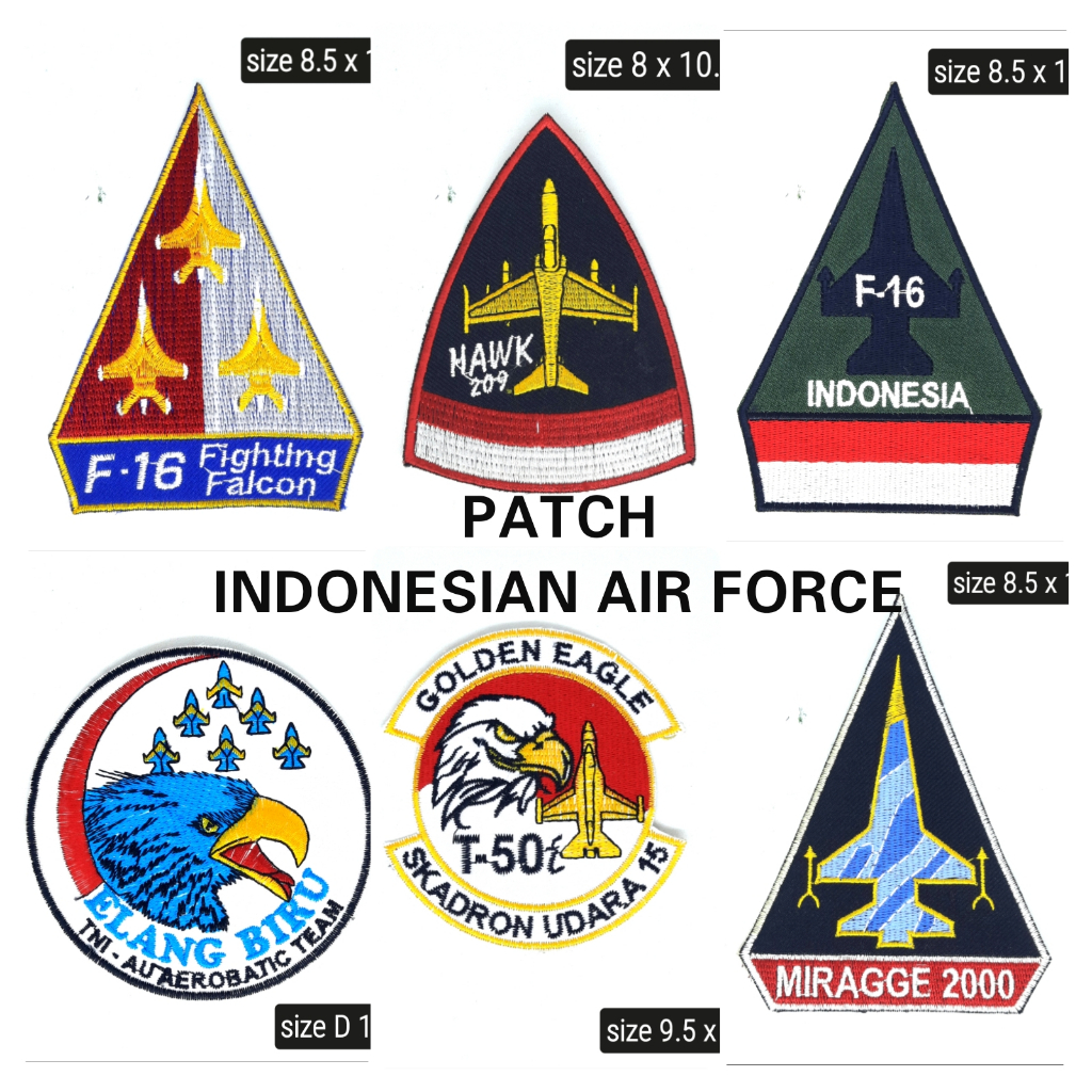 INDONESIAN CLOTH EMBROIDERY AIRFORCE FIGHTER PLANE | Shopee Philippines