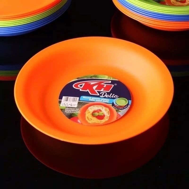 Kh DELIA 8 and 9 INCH round plastic plates [Ready Makassar] | Shopee ...