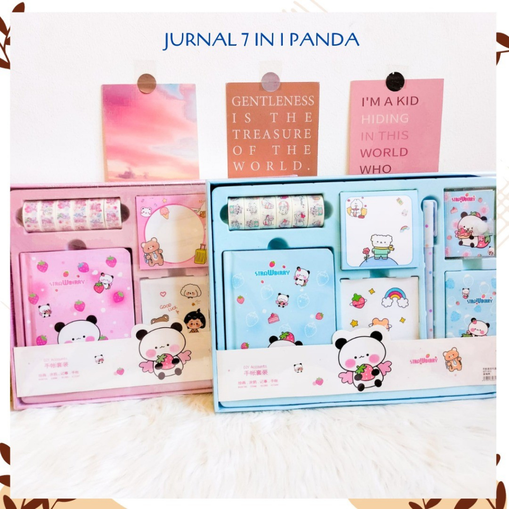 Journal Package 7 in 1 Panda Free Box (, mini Book, Star Paper, sticky ...