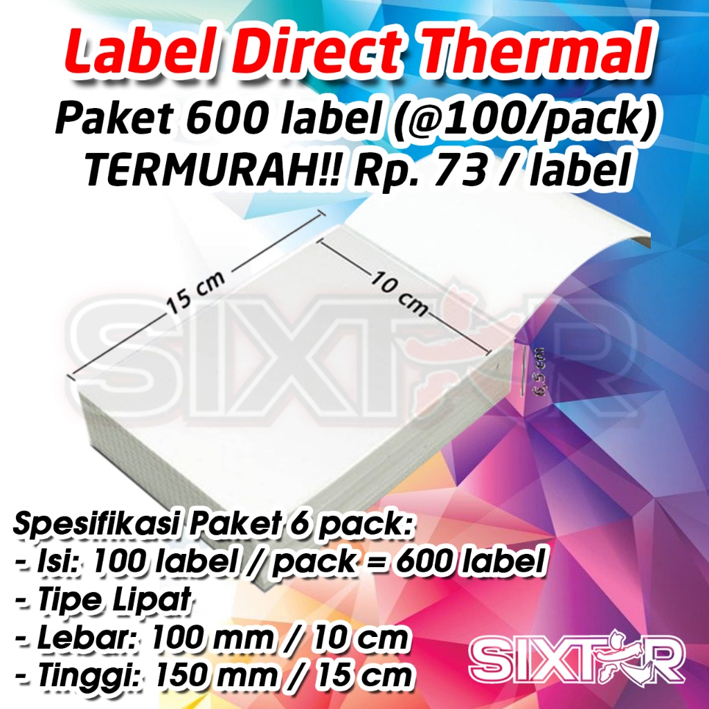 Thermal Direct Label Sticker Paper 10x15 100x150 A6 Foldable Contents ...