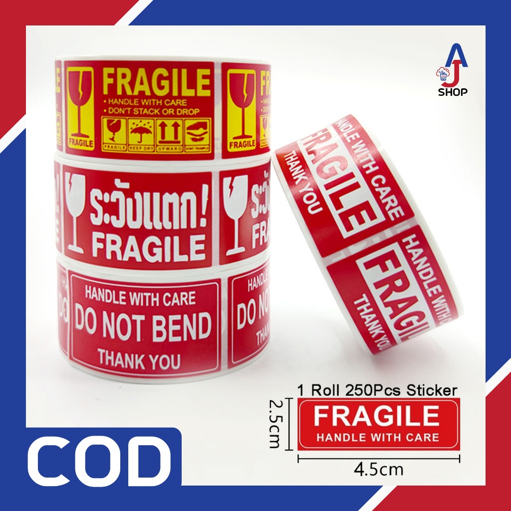 Aj - Fragile Stickers 250pcs / roll Stickers Don't Slam Stickers Watch ...
