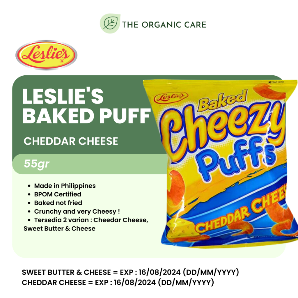 Leslie's BAKED CHEESY PUFFS/CHEDDAR CHEESE 55GR/CHEESE Crackers ...
