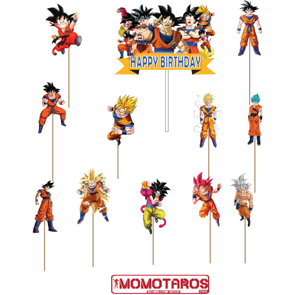 Songoku solo dragon ball cake Topper Contains 12pcs | Shopee Philippines