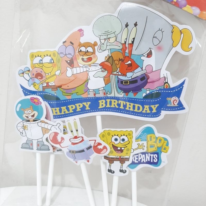 Cake Topper Spongebob cartoon patrick Sponge bob Cake Decoration ...