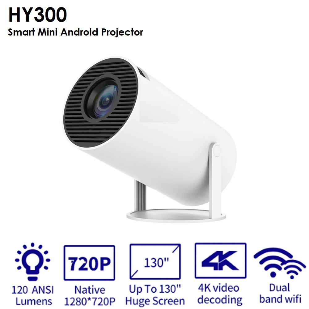 Hy300 - Mini Portable Android WiFi Projector 120 ANSI Lumens - Portable ...