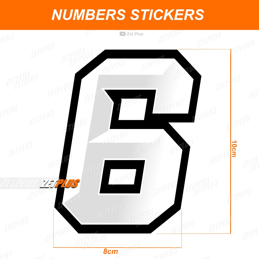 Racing Number sticker /sticker 1 2 3 4 5 6 7 8 9 0/motor cross MX ...