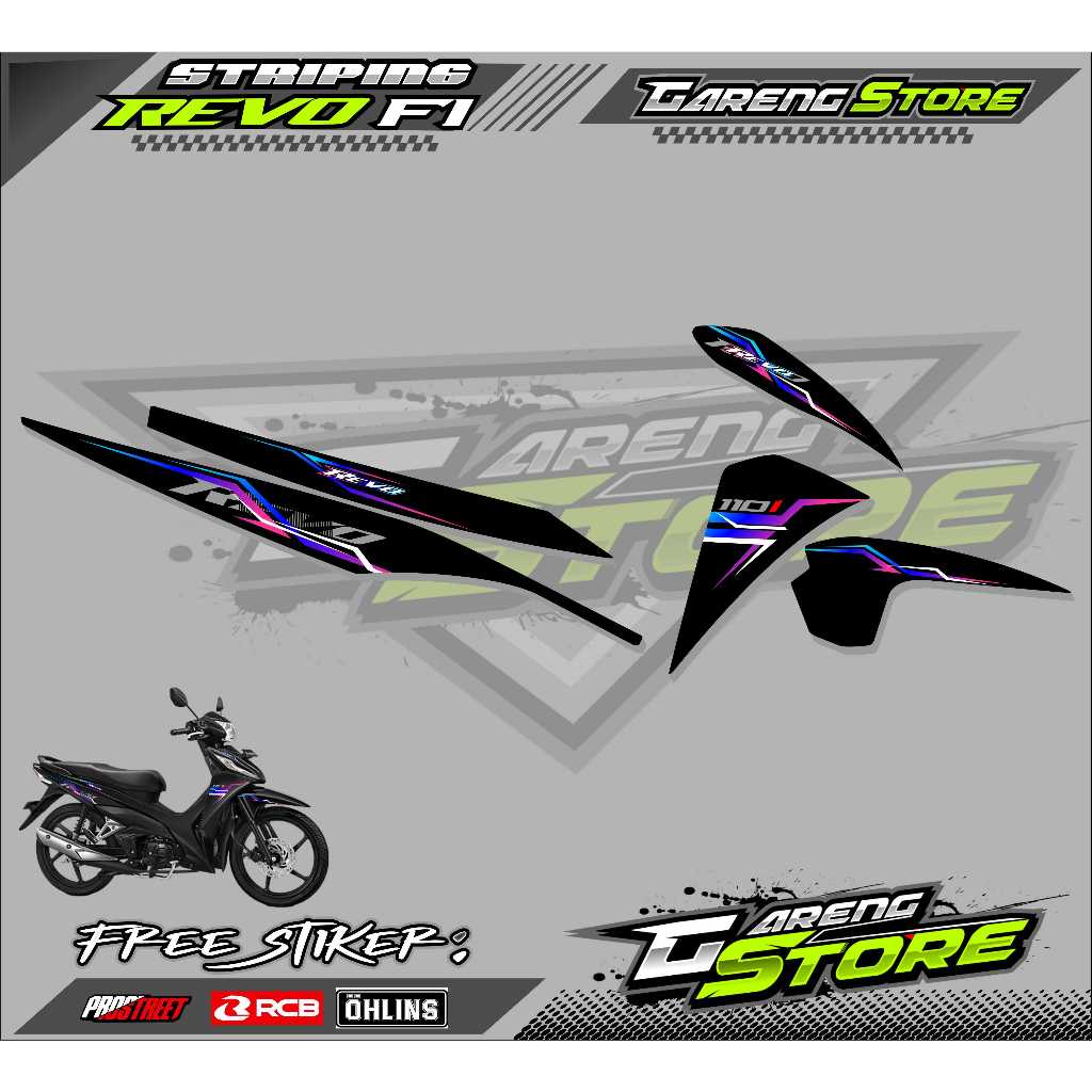 Honda REVO FI Variation STRIPING/HONDA REVO FI Motorcycle LIST Sticker ...