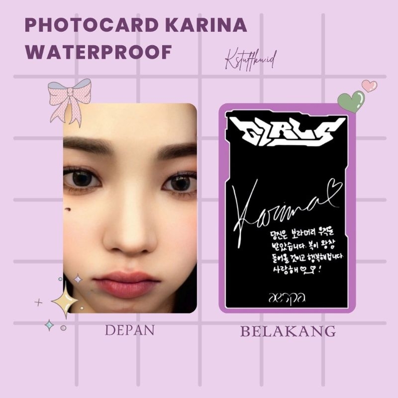 Karina zoom aespa premium waterproof unofficial Photocard | Shopee ...