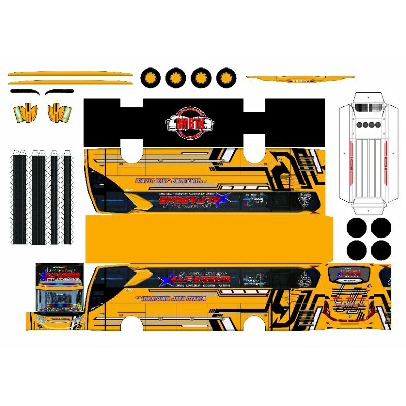 Miniature Pattern Of Luragung Jaya Utama Bus Al farruq 1/50 paper craft ...