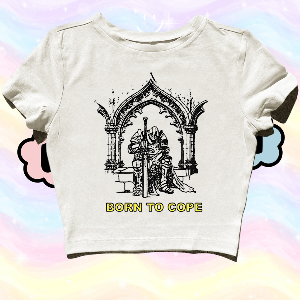 Starperson | Crop TOP BORN TO COPE | Grunge | Y2k | Metal METAL ...