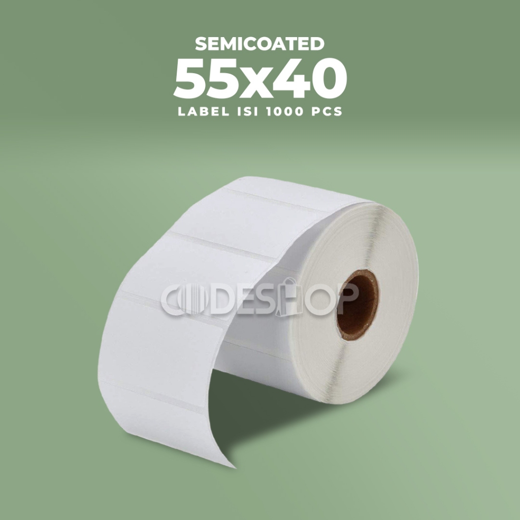 Semi-coated Label 55x40mm 55x40 Barcode Sticker 55 x 40 mm contents ...