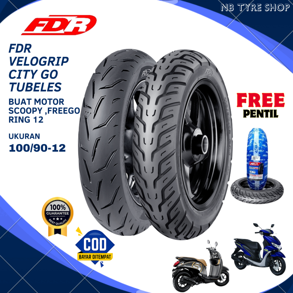 Front TUBLES Tires FDR SERIES CITY GO 100/90 RING 12 Or VELO GRIP 100/ ...