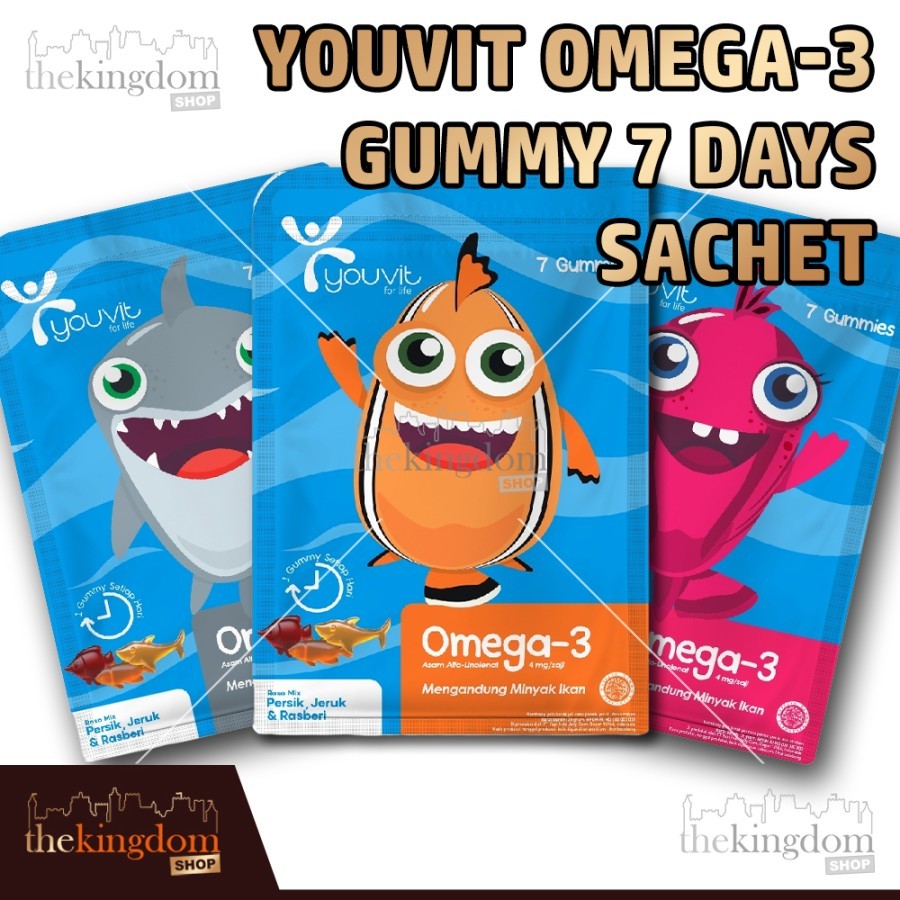 MATA Youvit Omega-3 Gummy Kids 7 Days Day Children's Vitamin Supplement ...