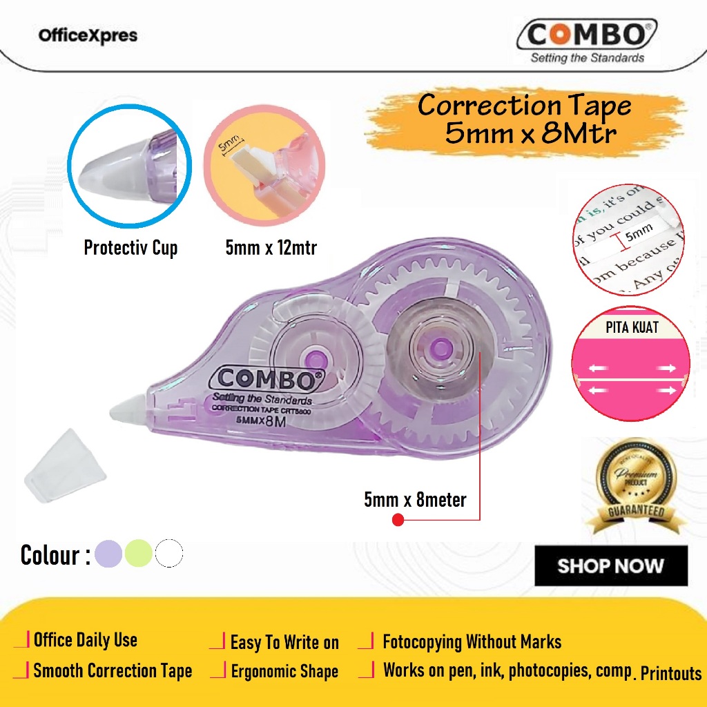 Correction Tape 8 Meters / Correction Tape / Type-x Paper / Paper Stipo ...