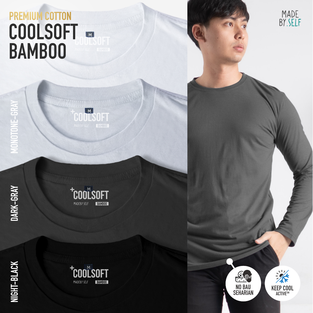 KATUN T-shirt Long Plain BAMBOO COTTON COOLSOFT Ringspun Reactive ...