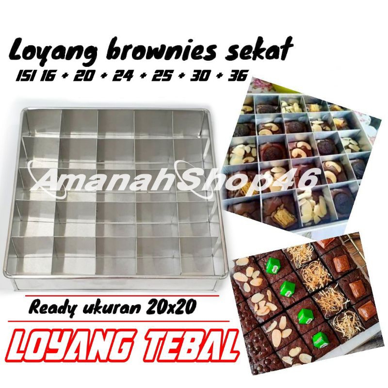 20x20 Divided Brownie Pan | Rectangular Box Skat Steamed Sponge Cake ...
