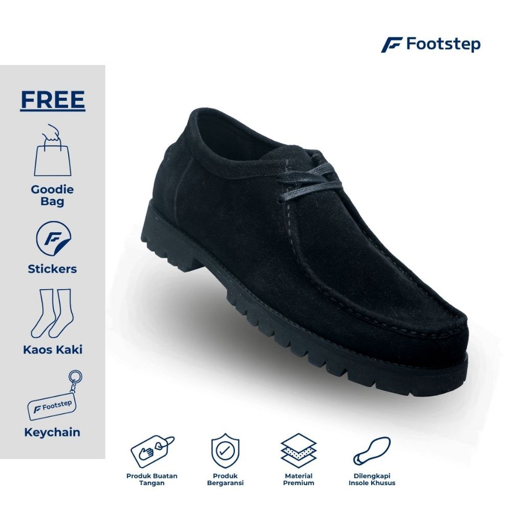 Men's Casual Boots Footstep Footwear Cruz Black Original | Shopee ...