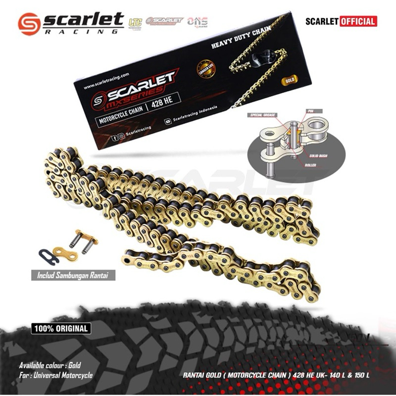 Original Scarlet gold chain 428HE - 140L Crf Klx Wr Dtracker Etc Chain ...