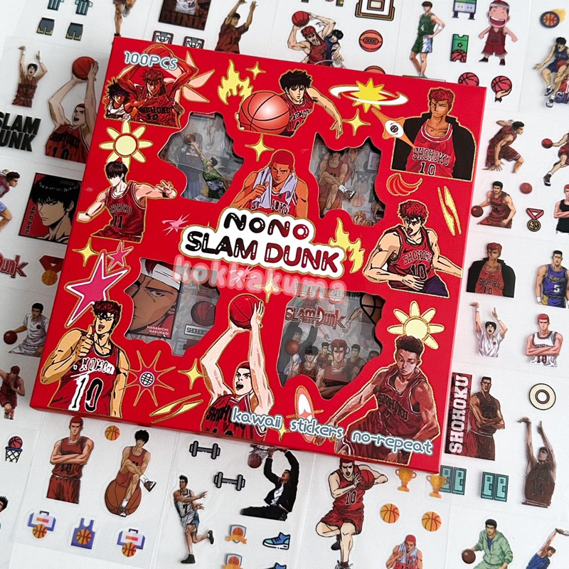 Nono SLAM DUNK Aesthetic Sticker Box Set Of 100 Sheets 2D Sticker ...