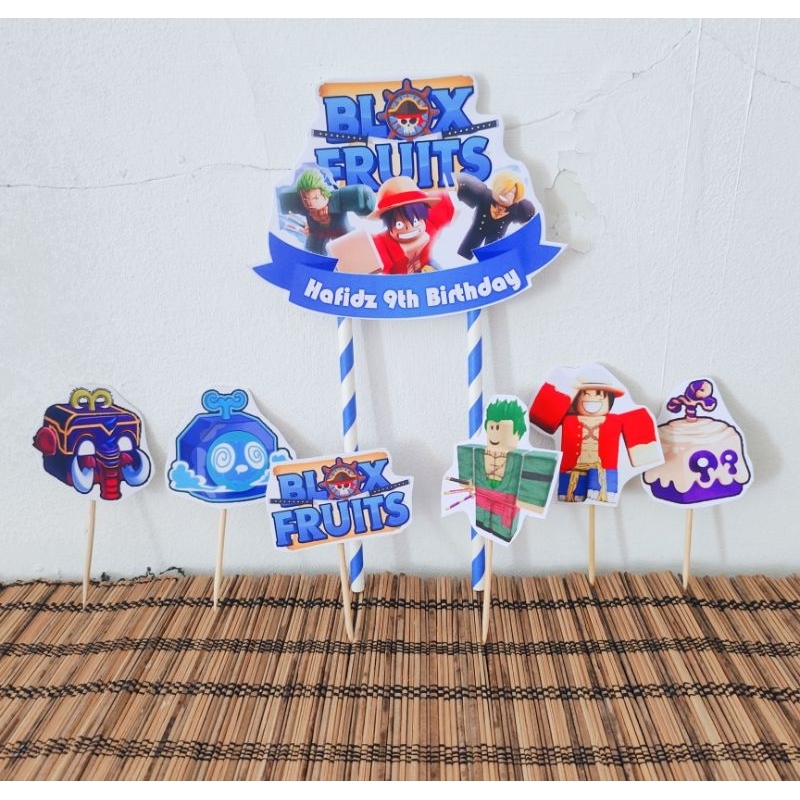 Roblox Blox Fruits topper happy birthday topper birthday topper cartoon ...