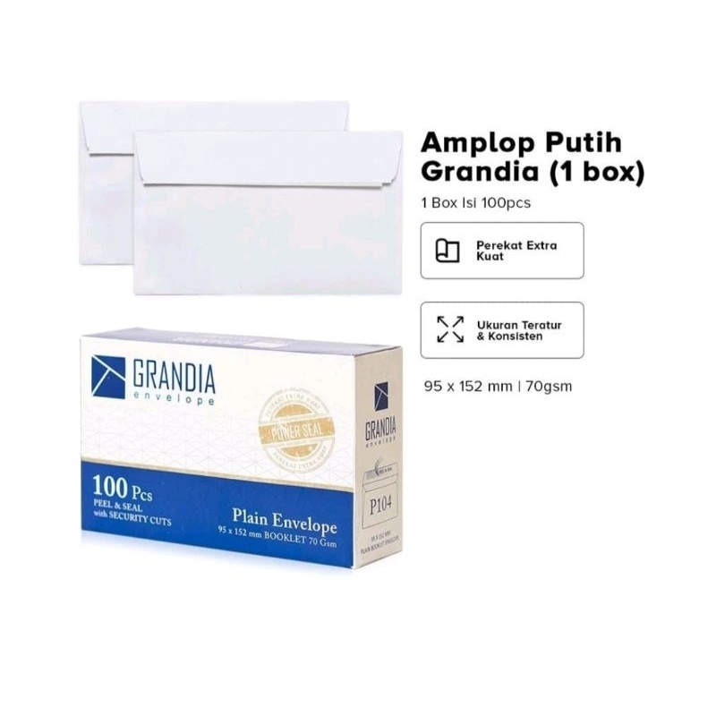 PUTIH Plain white Grandia 104 Amplod contains 100 sheets/pack | Shopee ...