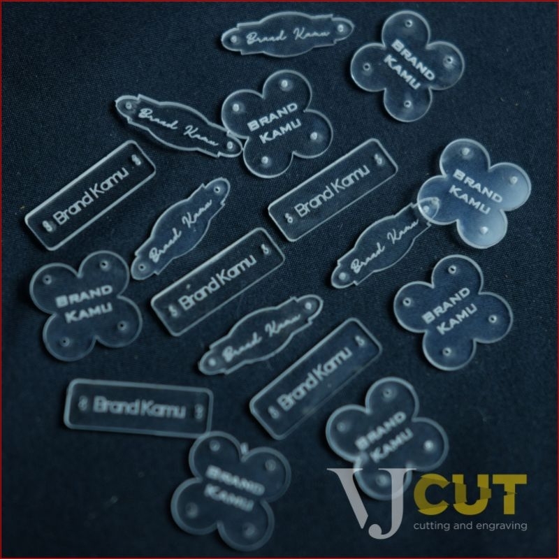 Clear acrylic label | Branding Hijab Label | Custom Cutting and ...