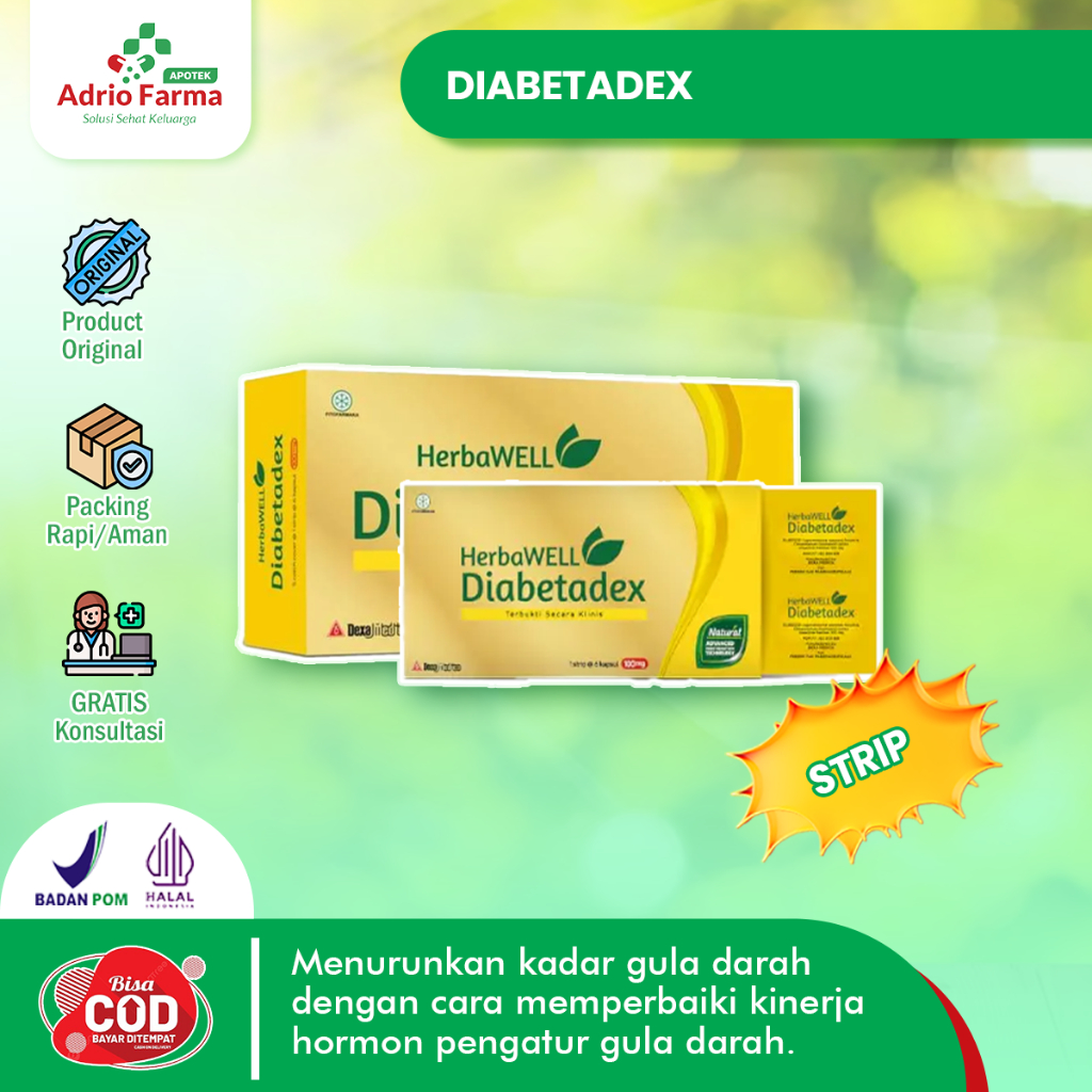 DIABETADEX - HerbaWELL 100mg STRIP @ 6 Capsules - As Therapy & Medicine ...