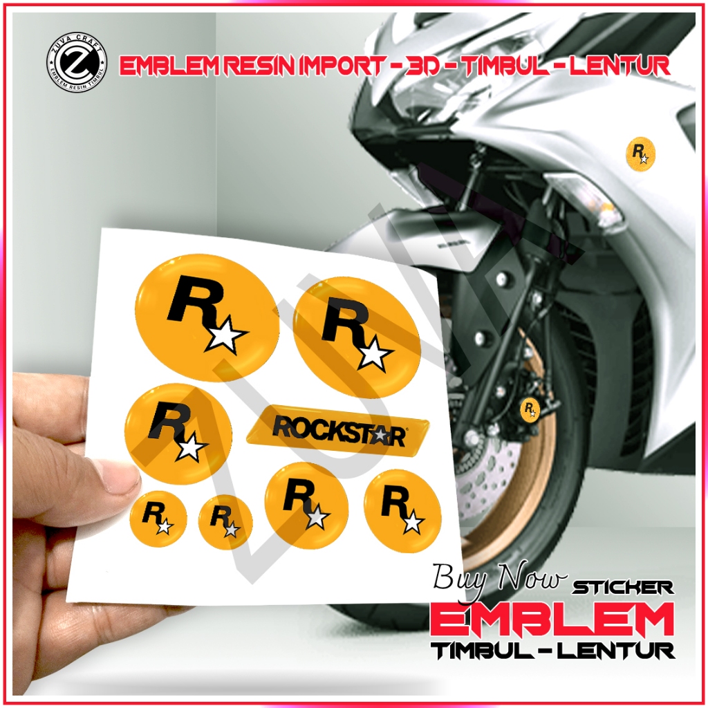 Motorcycle STICKER 1 PACKAGE ROCKSTAR LOGO MOTORCYCLE STICKER NMAX ...