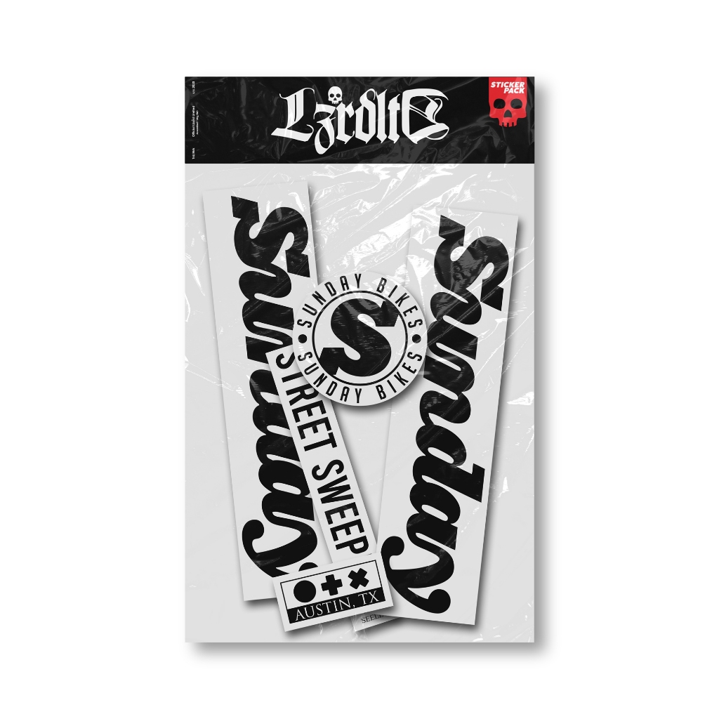 (SNDY001) Transparent Pack of Stickers / Sunday BMX Stickers, 5pcs ...